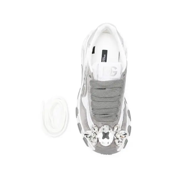 Dolce & Gabbana Embellished Logo Lace-up Sneakers