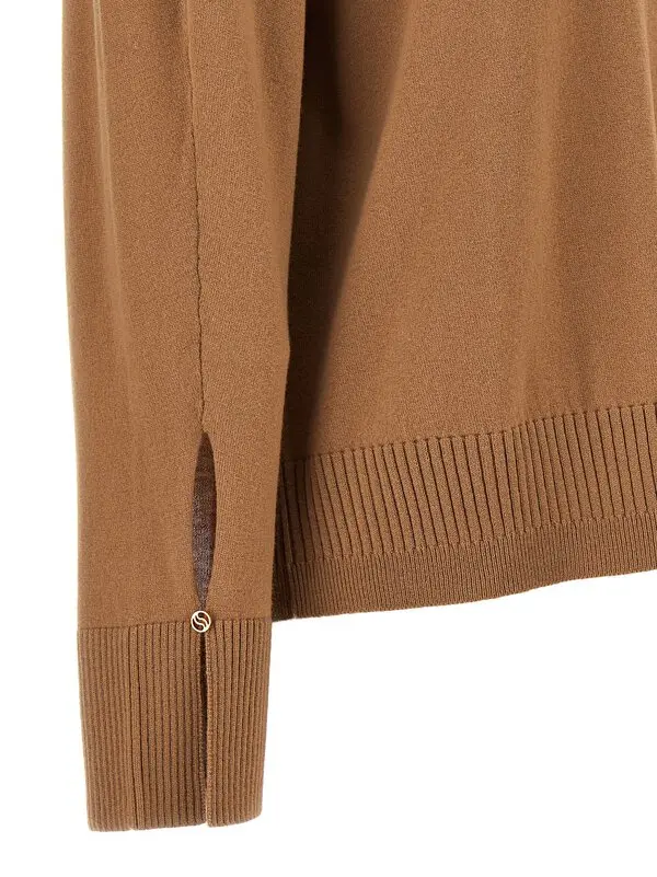 Stella McCartney Iconic Wool Sweater With Gold Metal Detail - Cream