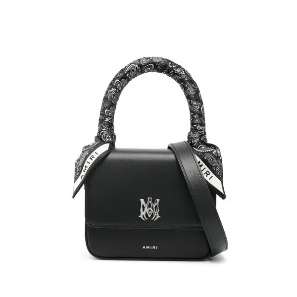 Amiri Leather Vanity Case With Silver-tone Hardware - Black
