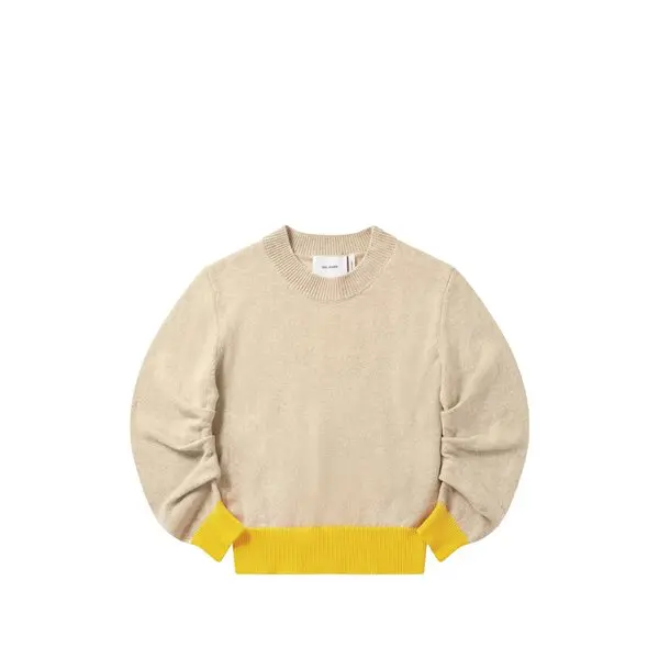 Axel Arigato Neutrals Knitwear Jumper With Yellow Detail - Cream