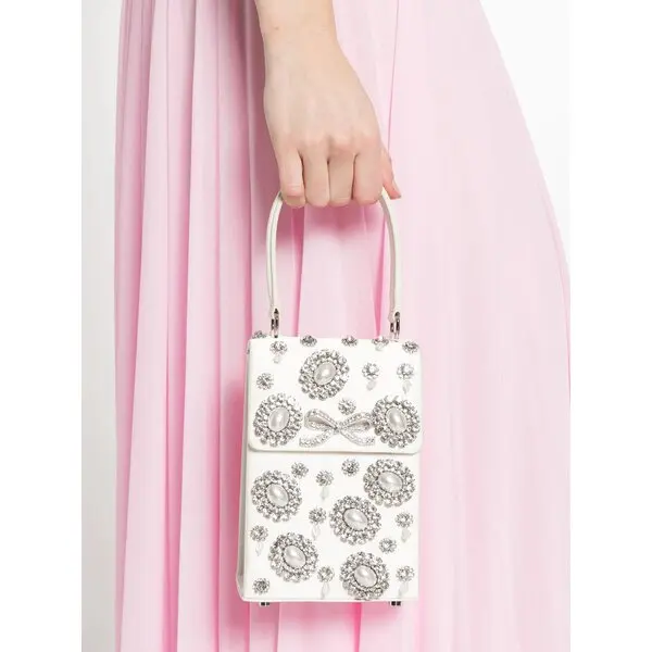 SELF-PORTRAIT Embellished Chain Strap Tote Bag