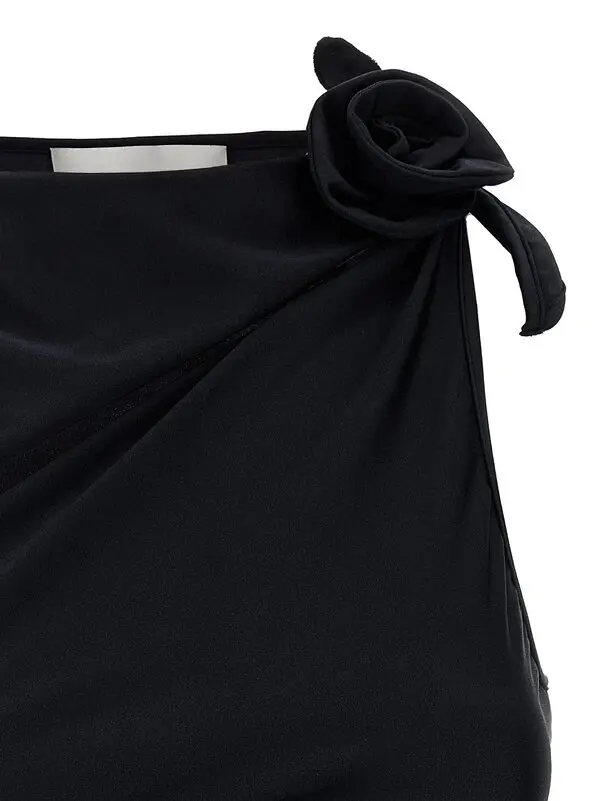 Coperni Sleeveless Asymmetric Flower Top - Black