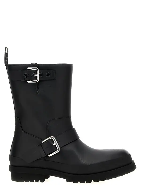 Stella McCartney Biker Ankle Boots With Buckle Detail - Black