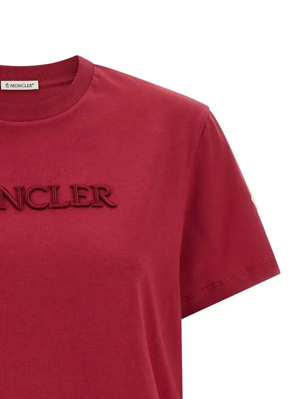 Moncler Logo Embroidery Cotton T-shirt