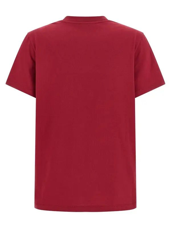 Moncler Logo Embroidery Cotton T-shirt - Red