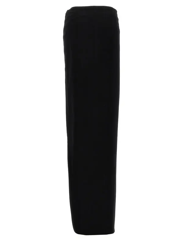 ANN DEMEULEMEESTER Janita Maxi Leather Skirt With Asymmetrical Split