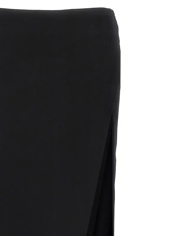 ANN DEMEULEMEESTER Janita Maxi Leather Skirt With Asymmetrical Split