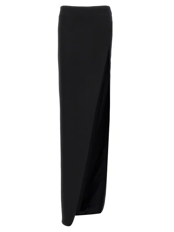 ANN DEMEULEMEESTER Janita Maxi Leather Skirt With Asymmetrical Split - Black