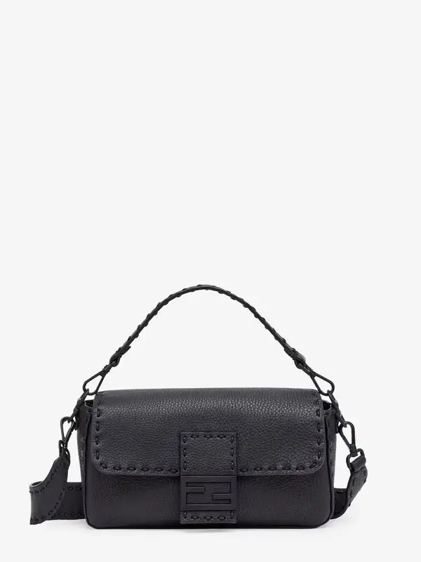 Fendi Baguette Leather Shoulder Bag With Selleria Stitchings - Multicolor