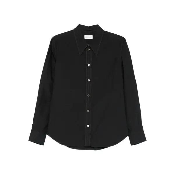 LEMAIRE Pointed Collar Long Sleeve Shirt - Black