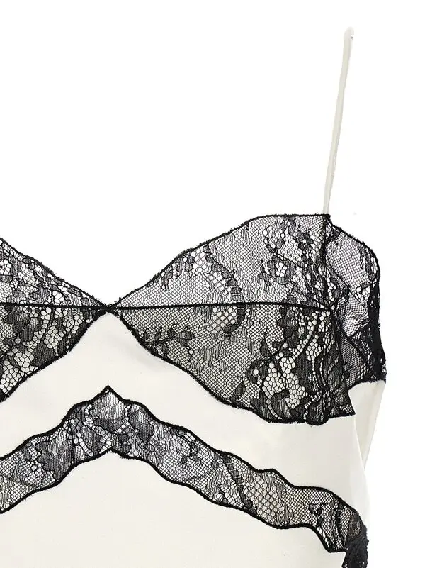 Andamane Narcisa Satin Top With Lace Inserts