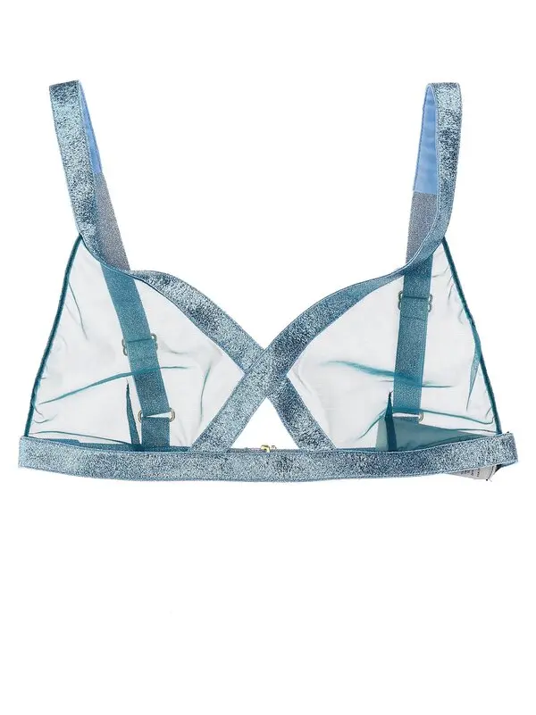TOM FORD Iridescent Sable Tulle Bra - Blue