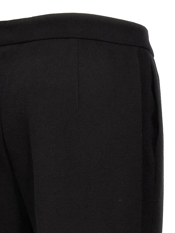 Moschino Wide Leg Wool Blend Crepe Pants