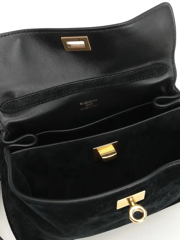 Balenciaga Rodeo Suede Bag - Black