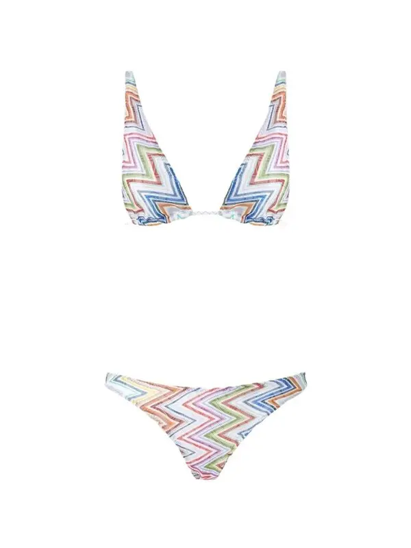 Missoni Textured One-shoulder Bikini - Multicolor