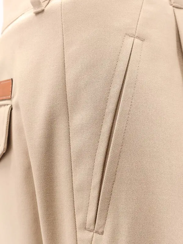 Celine Wide Leg Cotton Trousers