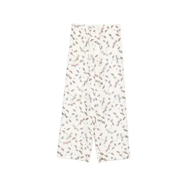 Gucci Dragonfly Print Silk Trousers - Cream