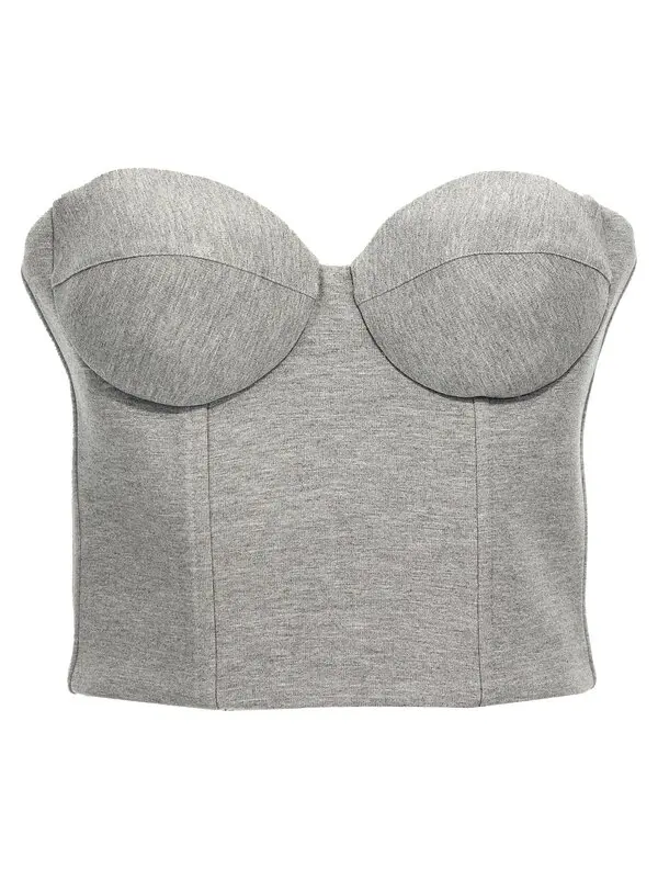 Giuseppe Di Morabito Cropped Bustier Top - Gray
