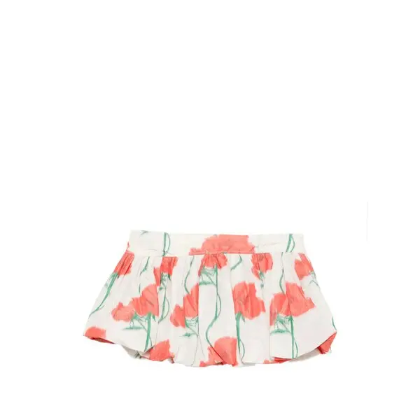 Kenzo High-waisted Floral Print Skirt - White