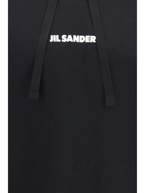 JIL SANDER Cotton Logo-detail Hoodie - Black