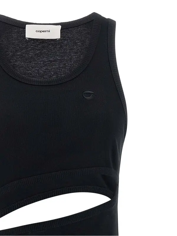 Coperni Spiral Cotton Mini Dress With Cut-out Detailing