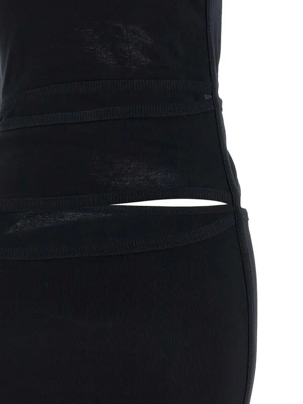Coperni Spiral Cotton Mini Dress With Cut-out Detailing - Black