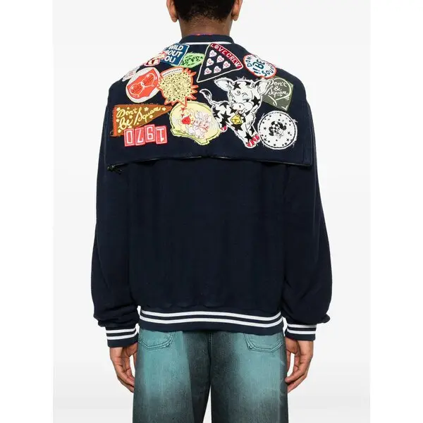 Kenzo Navy Appliqué Detail Bomber Jacket