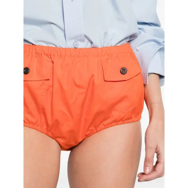 Prada Cotton Mini Shorts - Orange