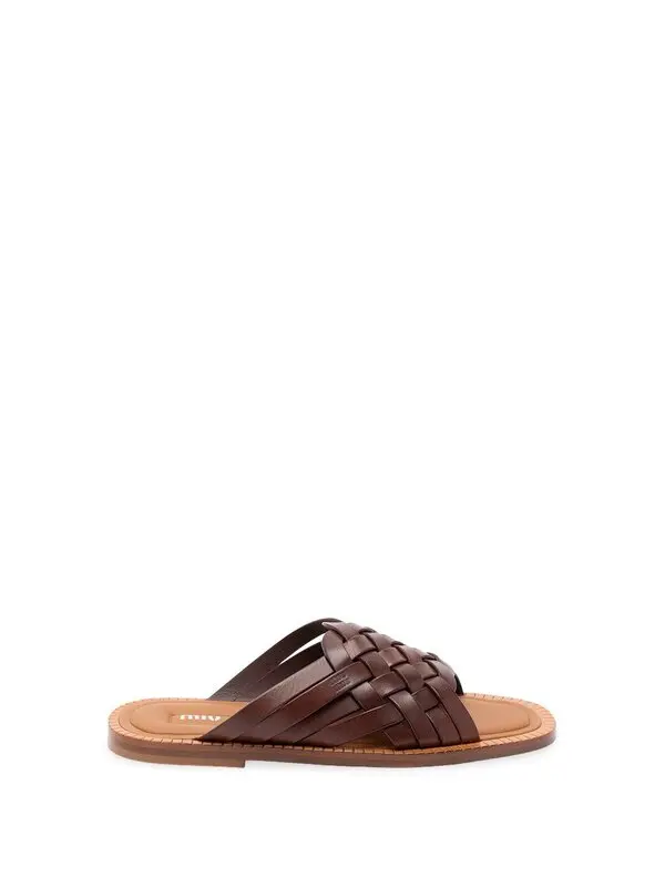 Miu Miu Woven Leather Sandals - Multicolor