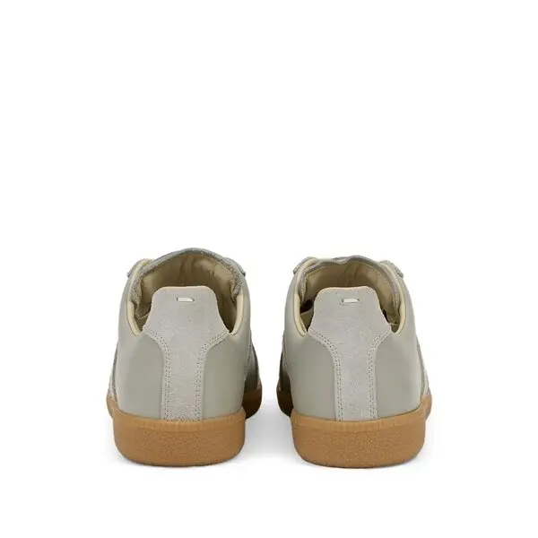 MAISON MARGIELA Grey Suede And Leather Low-top Sneakers - Gray