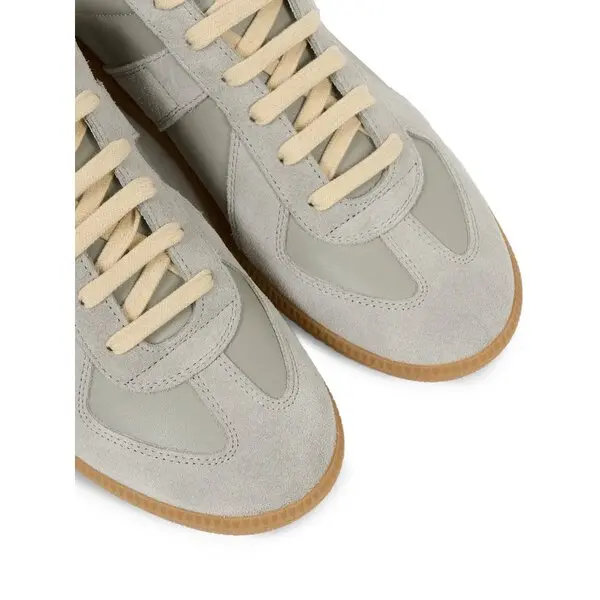 MAISON MARGIELA Grey Suede And Leather Low-top Sneakers - Gray