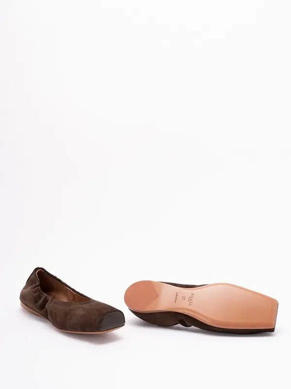 Alaïa Suede And Lambskin Ballet Flats