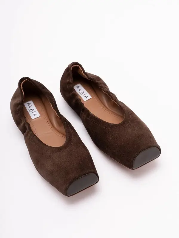 Alaïa Suede And Lambskin Ballet Flats