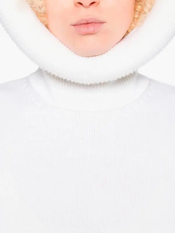 Alaïa Ribbed Merino Wool Hooded Pullover