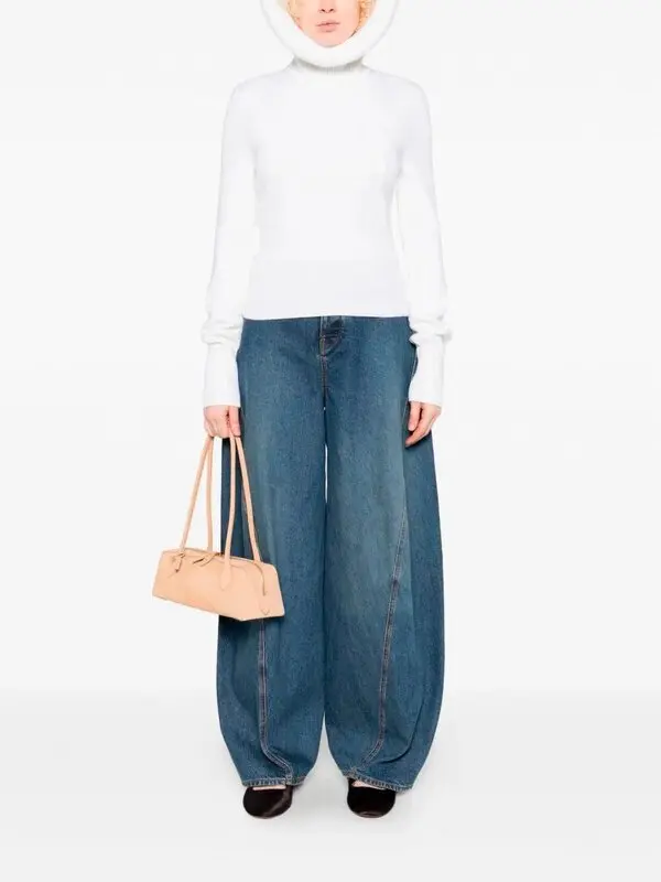Alaïa Ribbed Merino Wool Hooded Pullover
