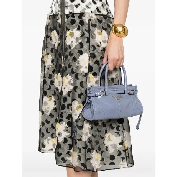 Prada Calf Leather Tote Bag - Blue