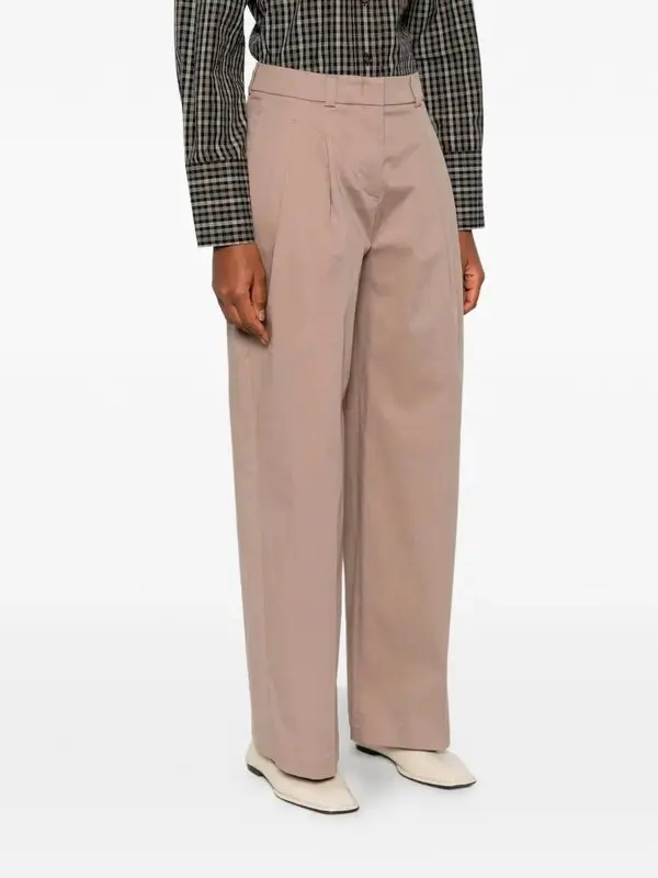 Peserico Cotton Wide-leg Pants - Multicolor