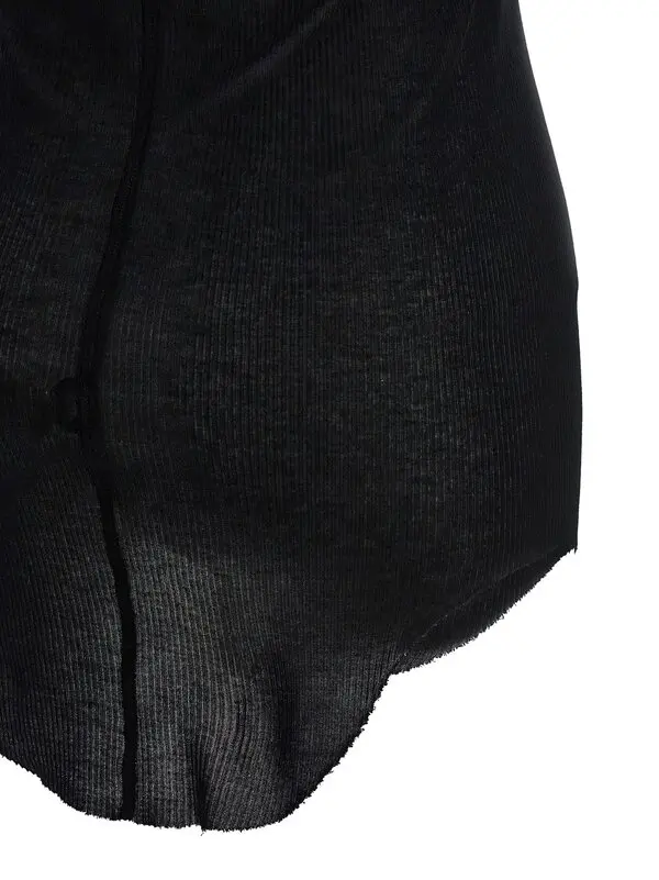 Rick Owens Basic Rib Tank Top In Ribbed Viscose And Stretch Silk