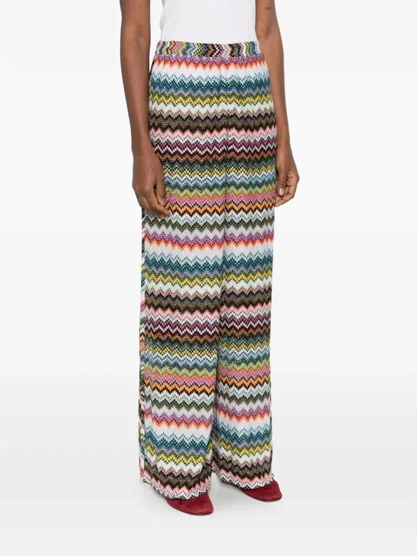 Missoni Viscose Zigzag Pattern Wide-leg Pants
