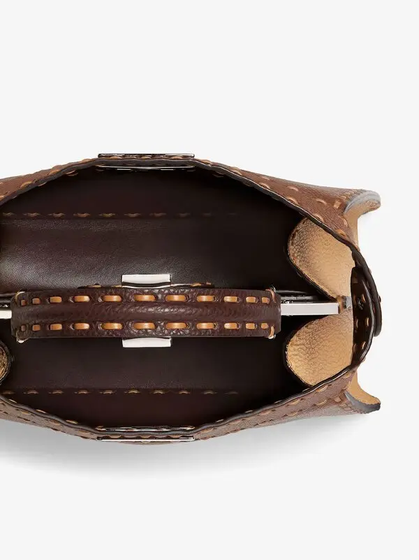 Fendi Peekaboo Iseeu Small Leather Shoulder Bag With Selleria Macro Stitching - Multicolor