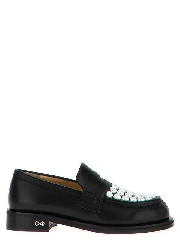 MACH &AMP; MACH Mach & Mach "sirene" Pearl Embellished Leather Loafers