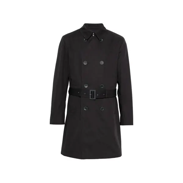Herno Double-breasted Trench Coat With Belt - Blue