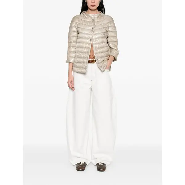 Herno Quilted Three-quarter Sleeve Jacket - Cream