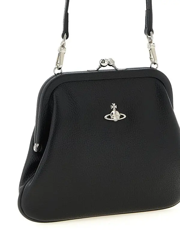VIVIENNE WESTWOOD Clutch With Orb Logo And Hammered Finish
