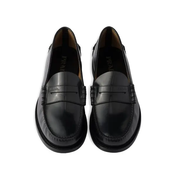 Prada Calf Leather Penny Slot Loafers