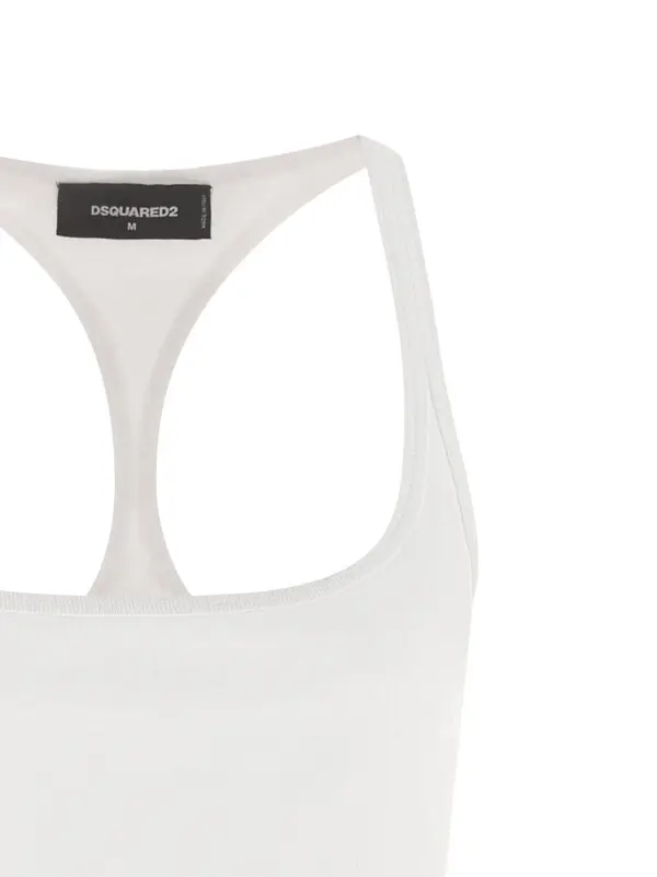 Dsquared2 Cotton Tank Top With Logo Embroidery