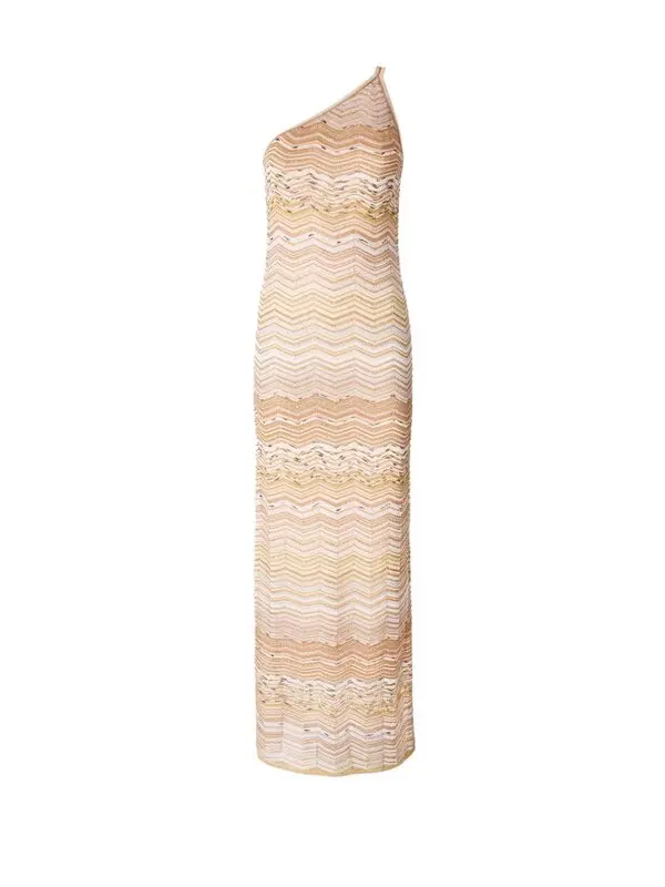 Missoni Sleeveless One-shoulder Knit Maxi Dress - Multicolor