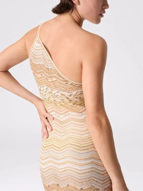 Missoni Sleeveless One-shoulder Knit Maxi Dress - Multicolor