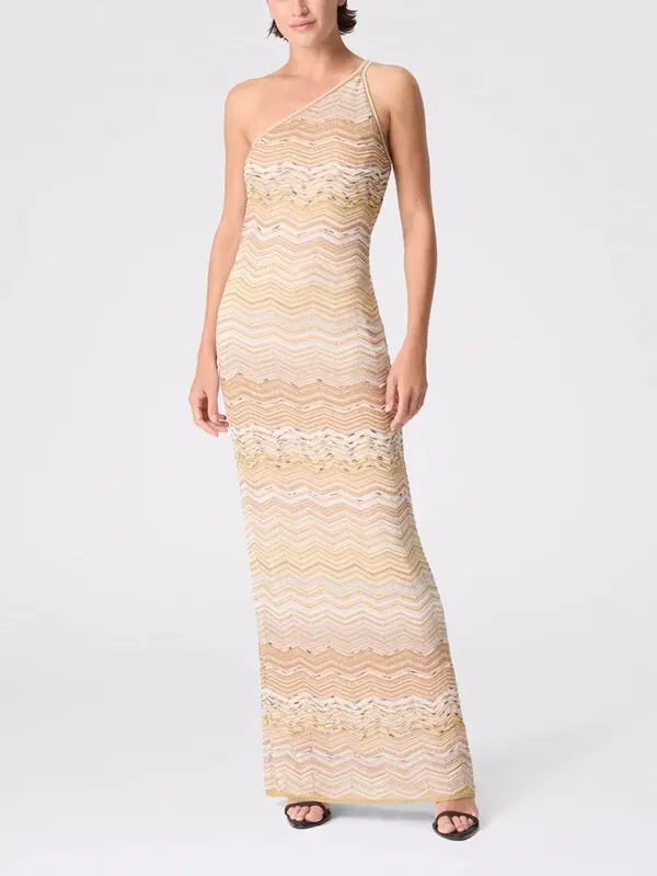 Missoni Sleeveless One-shoulder Knit Maxi Dress - Multicolor