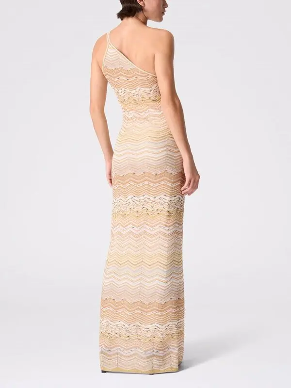 Missoni Sleeveless One-shoulder Knit Maxi Dress - Multicolor